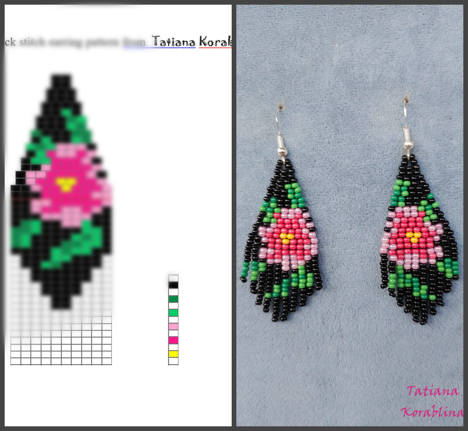 Brick Stitch Pattern for Seed Bead Earrings Digital PDF - Etsy