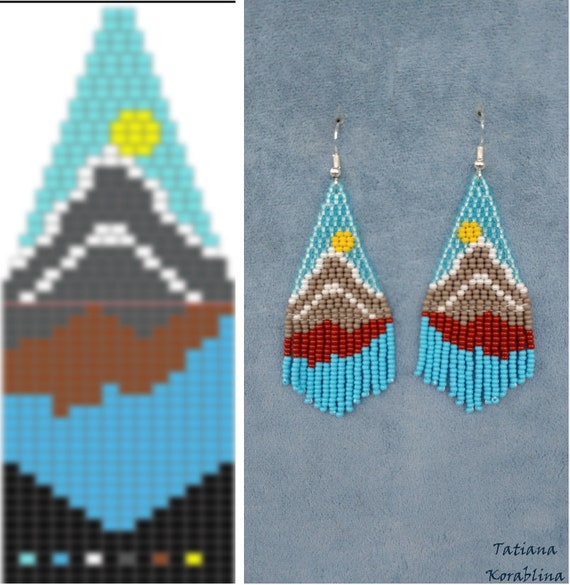 Brick Stitch Pattern for Seed Bead Earrings Digital PDF | Etsy