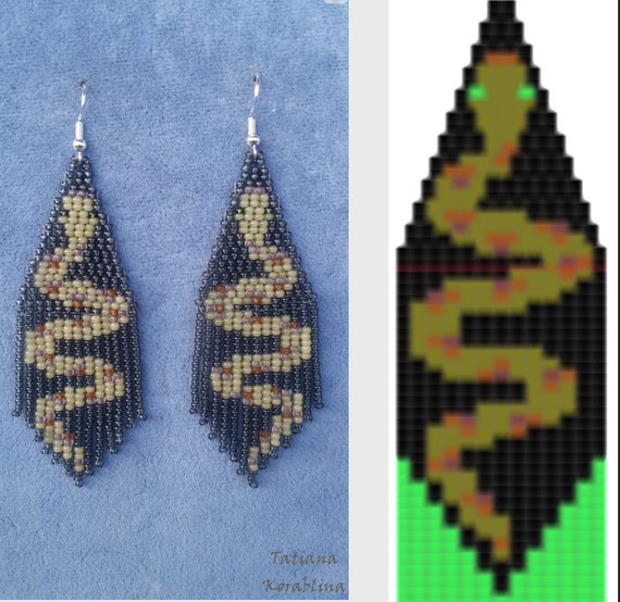 Brick Stitch Pattern for Seed Bead Earrings Digital PDF | Etsy