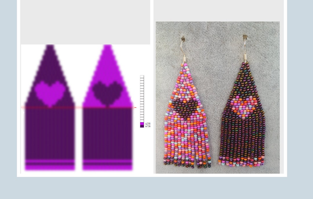 Brick Stitch Pattern for Seed Bead Earrings Digital PDF Pattern Beading ...