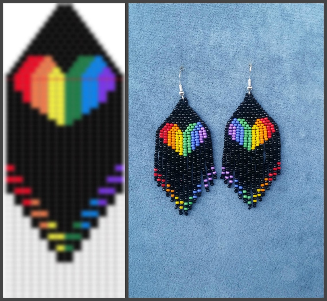 Brick Stitch Pattern for Seed Bead Earrings Digital PDF | Etsy