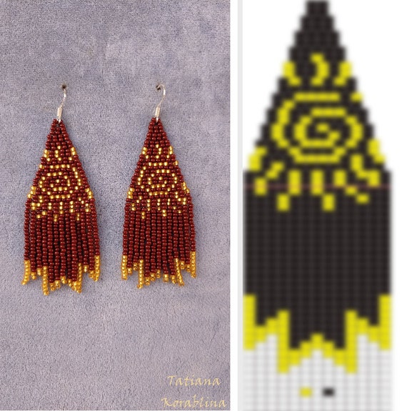 Brick Stitch Pattern for Seed Bead Earrings Digital PDF - Etsy