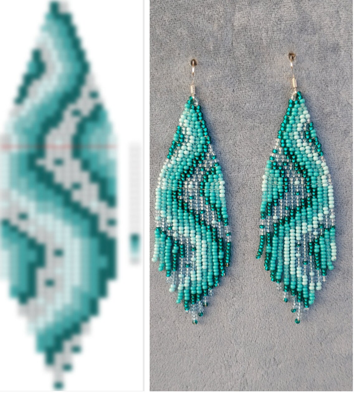 Brick Stitch Pattern for Seed Bead Earrings Digital Pdfpattern - Etsy