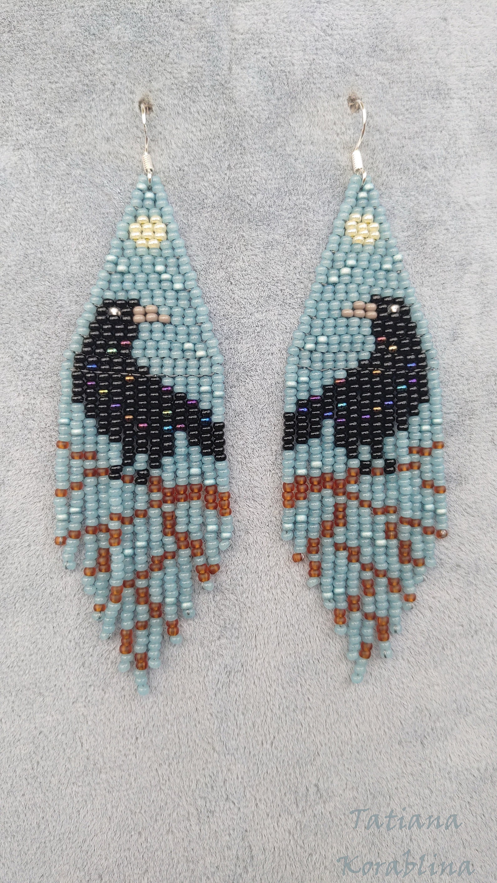 Brick Stitch Pattern for Seed Bead Earrings Digital PDF Pattern Beading ...