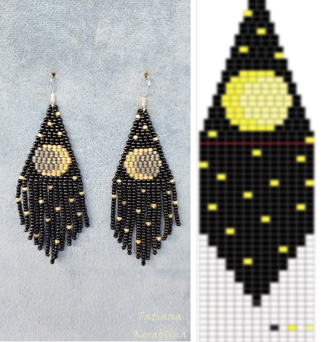 Brick Stitch Pattern for Seed Bead Earrings Digital PDF - Etsy UK