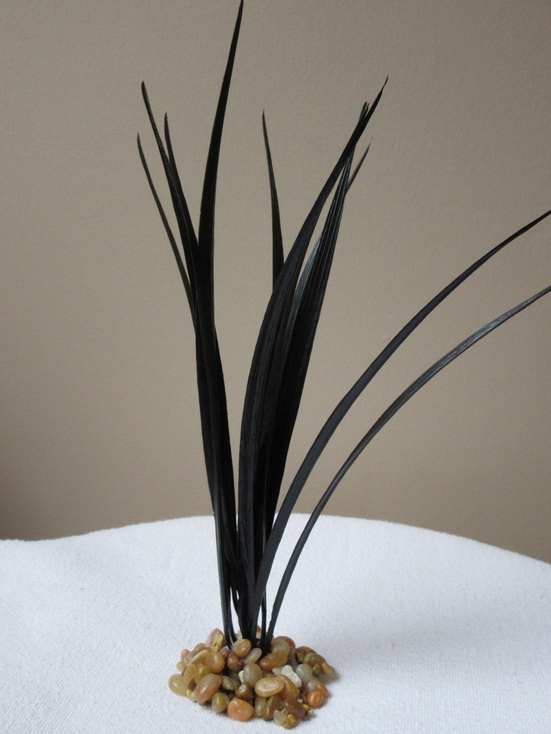 10 SMALL Black Vanilla SWORD GRASS Artificial Fish Aquarium Soft ...