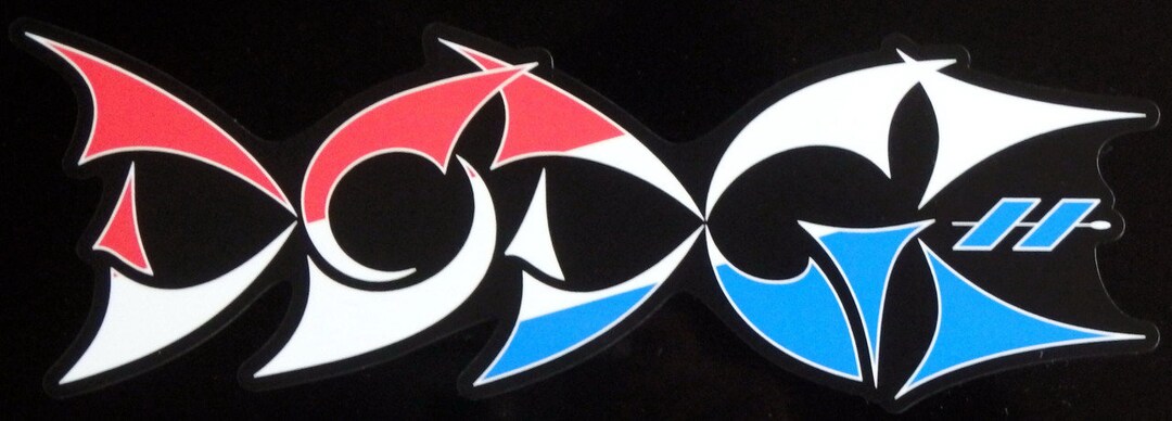 9 Inch DODGE, HASH Marks Sticker/decal, Original Artwork, Red/white ...