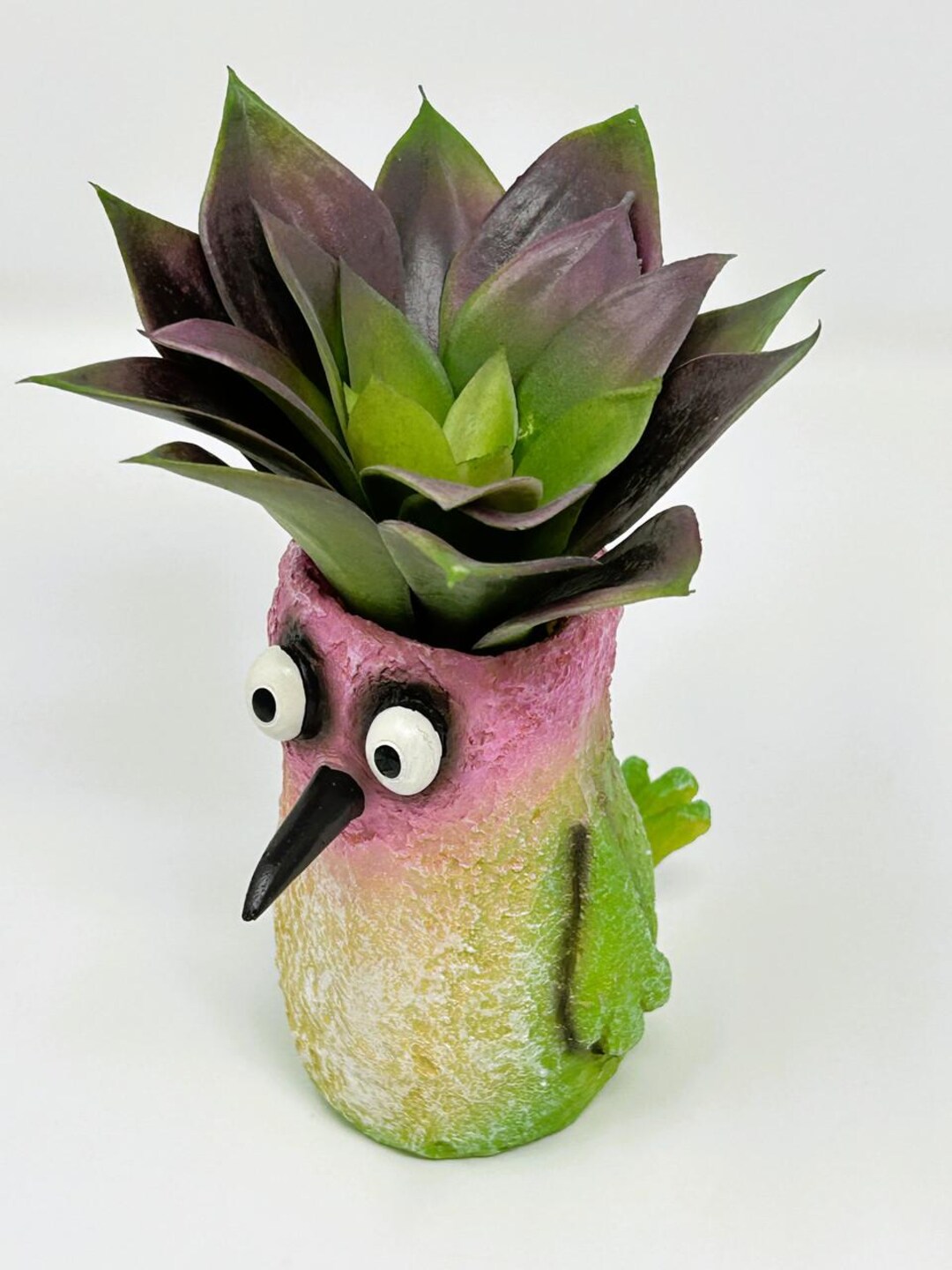 Flit HUMMINGBIRD Blob House Mini 4" Pot WITH Faux PLANT as Shown, Free ...