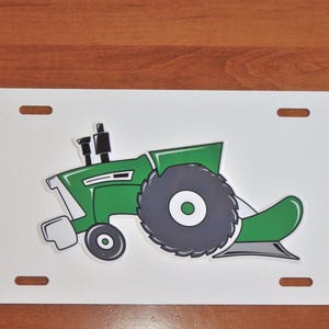 OLIVER Tractor With Plow LICENSE PLATE on Black or White Aluminum Plate ...