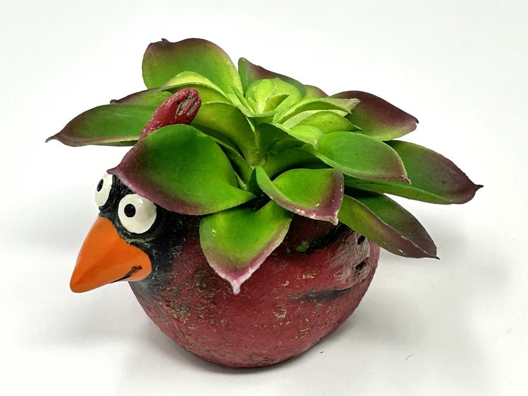 BABY CARDINAL Blob House Mini 2" Pot WITH Faux Plant as Shown, Free ...