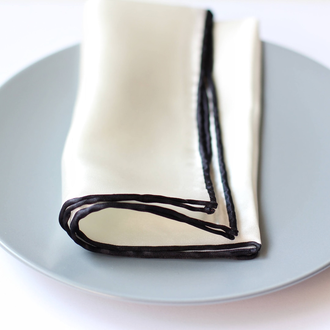 Dark Navy Pure Silk Pocket Square,handroll Handkerchief, Groomsmen ...