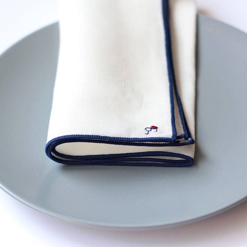 Embroidered Pocket Square Personalized Pocket Square Linen | Etsy