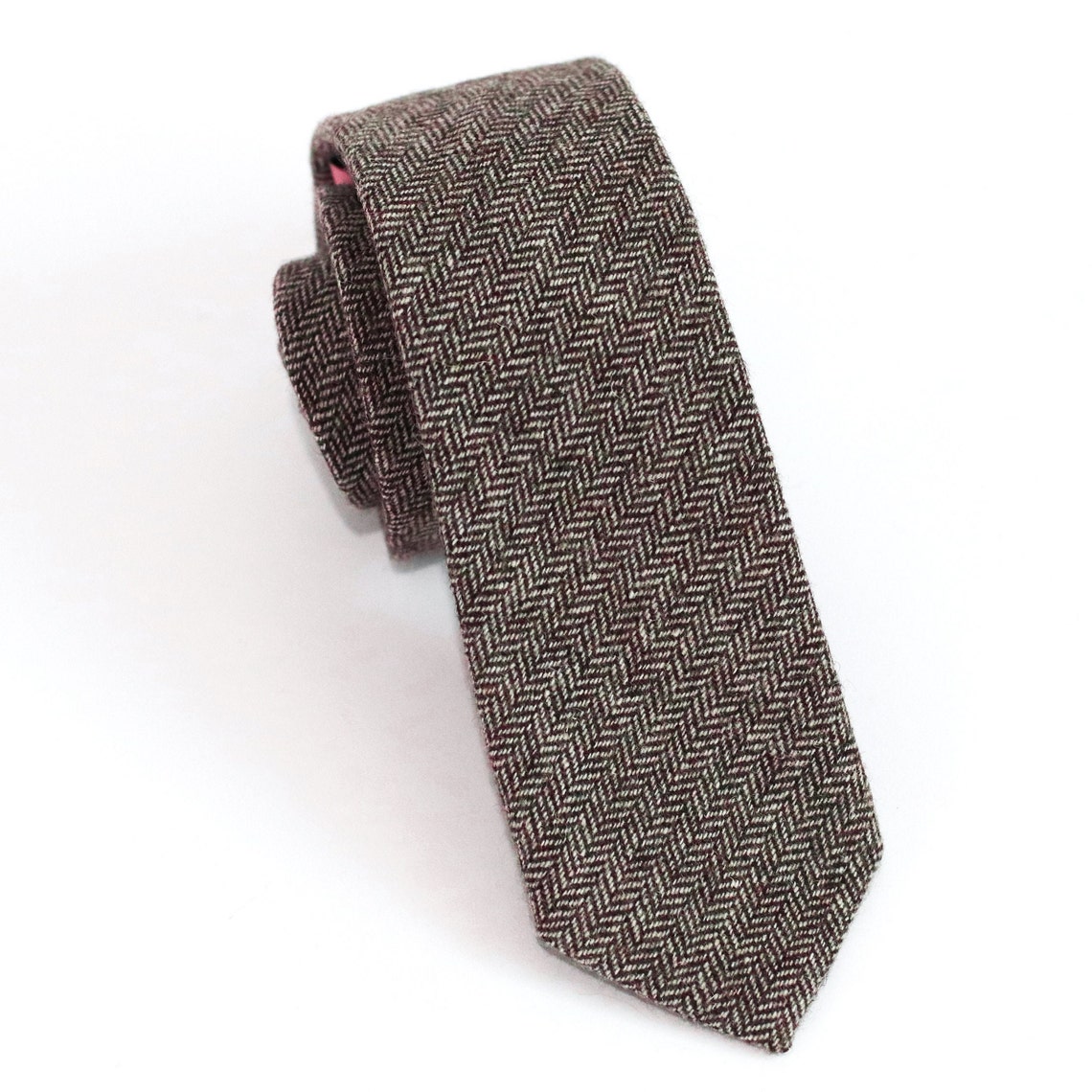 Copper Wool Herringbone Necktie, Bow Tie, Pocket Square Set - Etsy