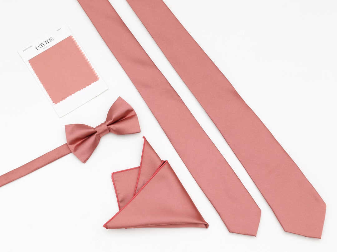 DESERT CORAL Wedding Tie, Desert Coral Pocket Square, Desert Coral Bow ...