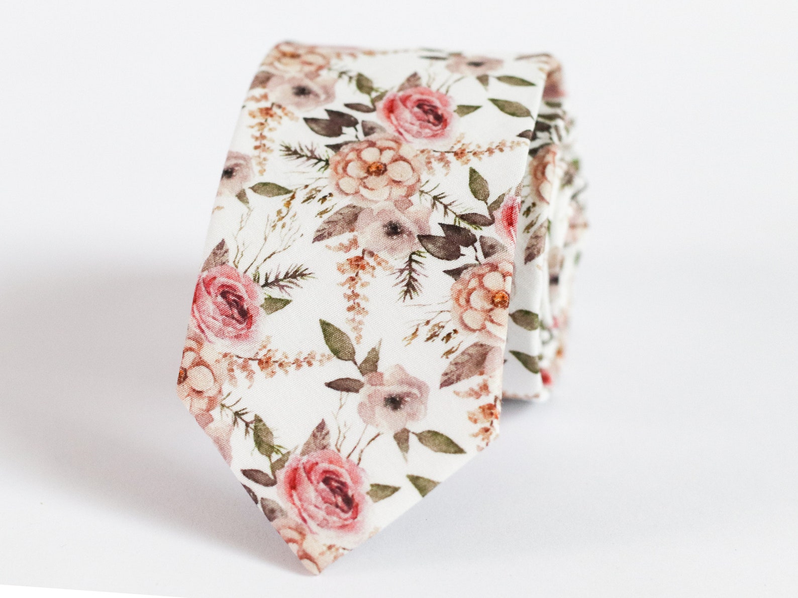 Neutral Mauve Floral Wedding Tie Mens Ties Vintage Mens - Etsy