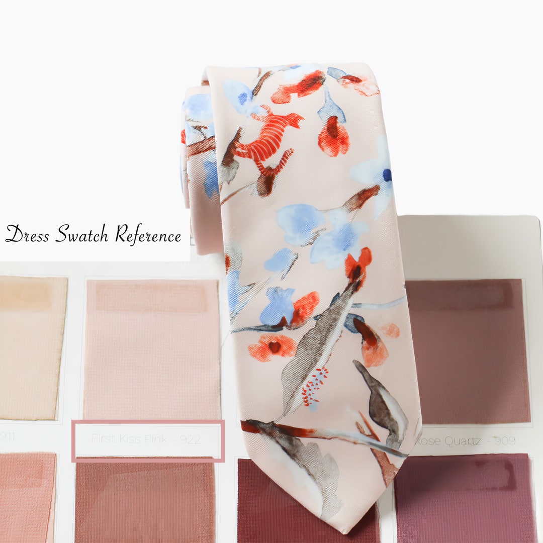 First Kiss Pink 922 Floral Wedding Tie, Wedding Mens Ties, First Kiss ...