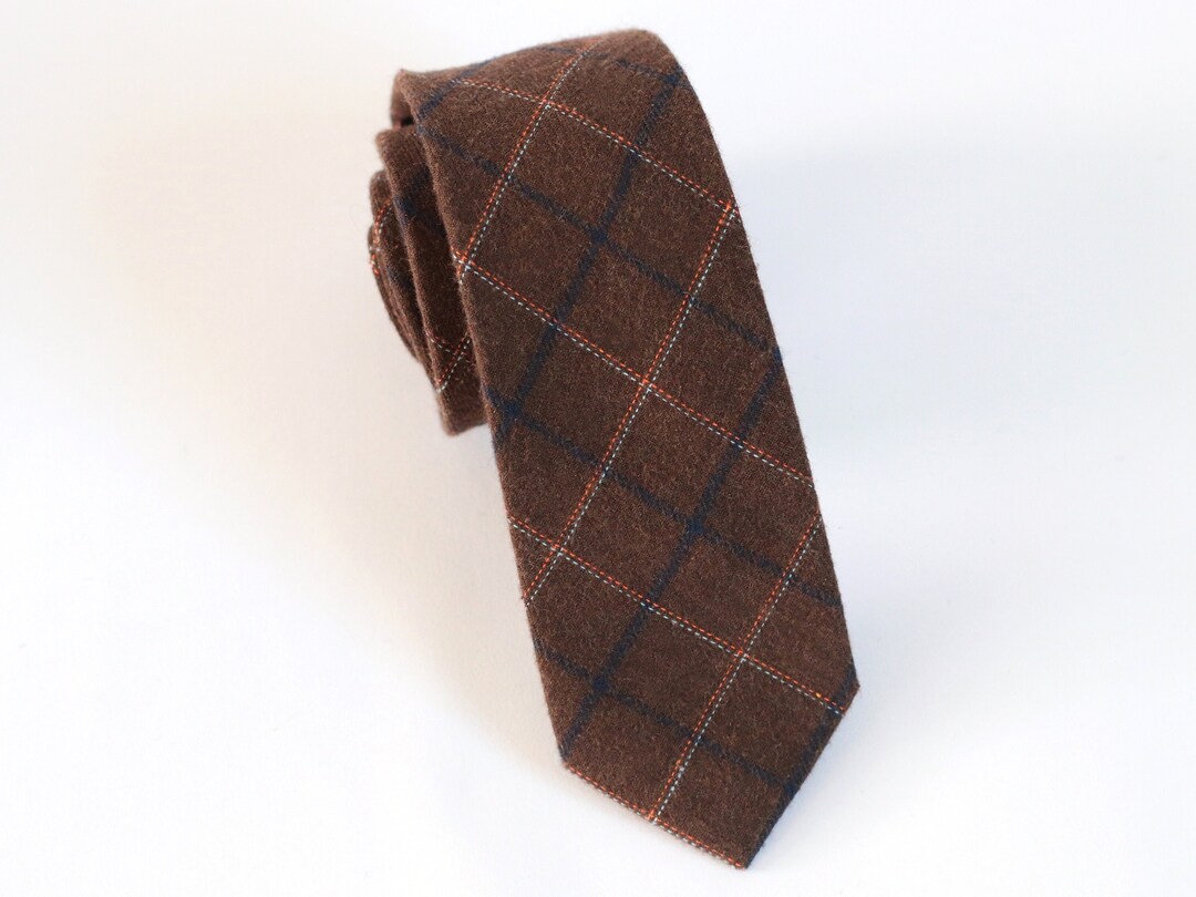 Brown Wool Necktie, Brown Wool Bow Tie, Brown Wool Pocket Square ...