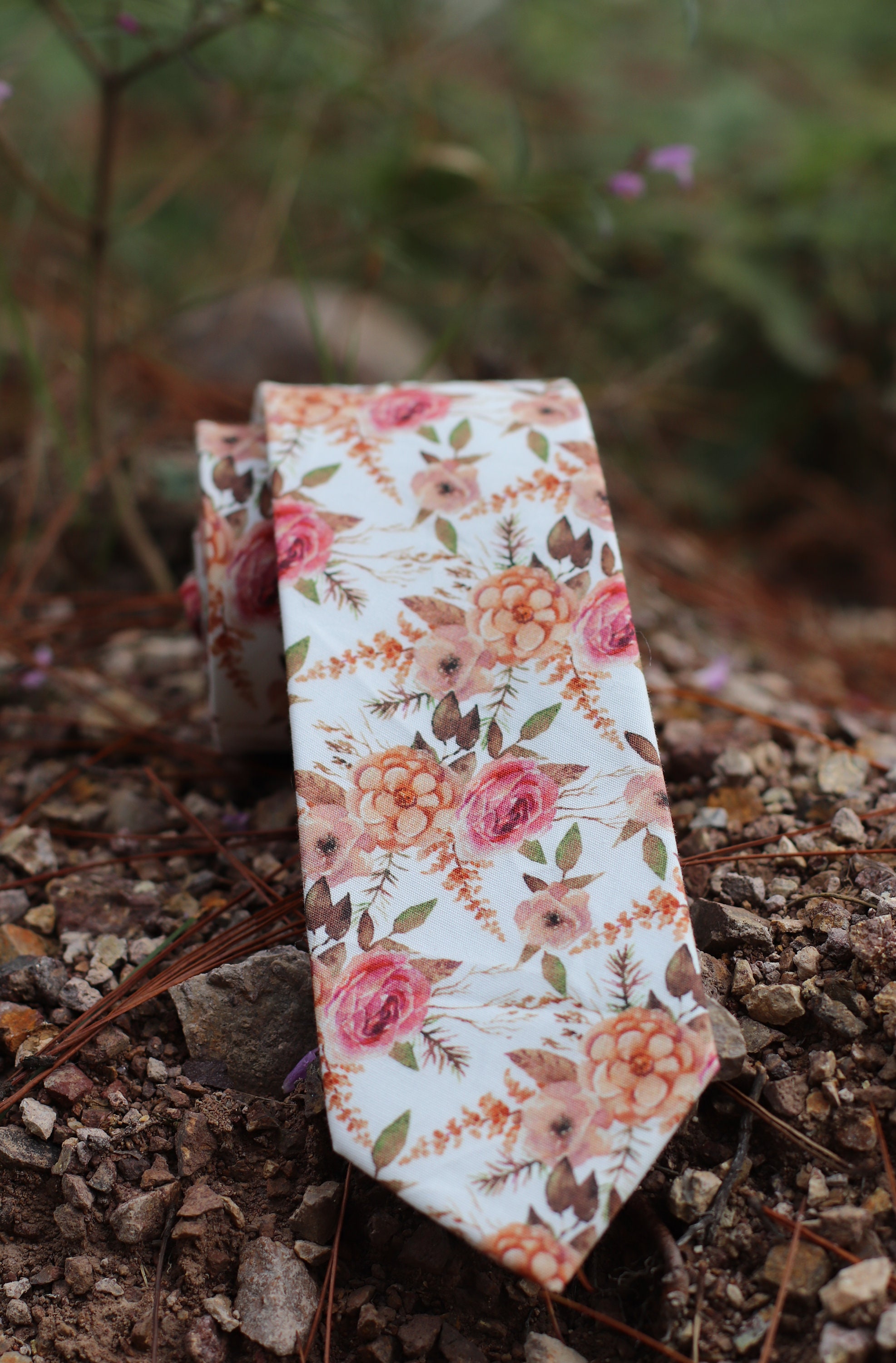 Neutral Mauve Floral Wedding Tie Mens Ties Vintage Mens | Etsy