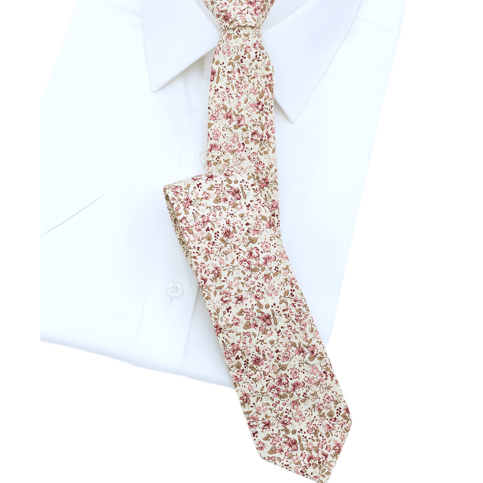 Dark Mauve Floral Cotton Wedding Tie, Handmade - Etsy