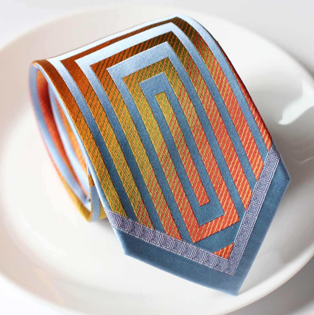 Pure Silk Panel Tie, Blue Silk Men's Necktie, Men's Accessory - Etsy