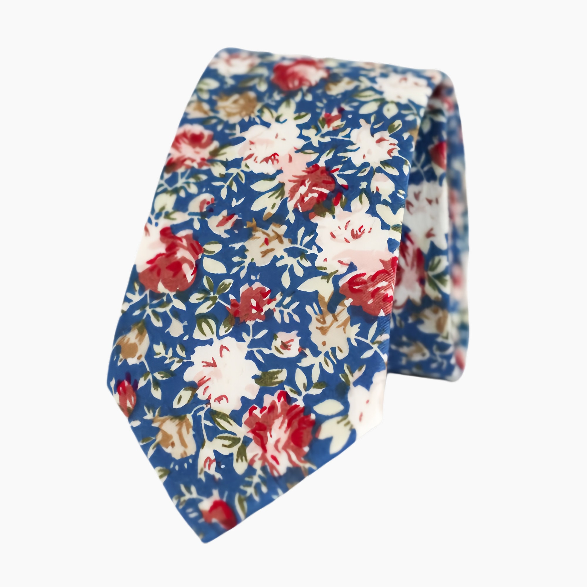 Steel Blue Floral Necktie, Wedding Groomsmen Tie, Handmade Cotton - Etsy
