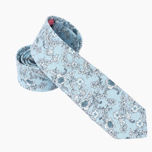 Light Blue 936 Floral Wedding Tie, Wedding Men’s Tie, Light Blue 936 ...