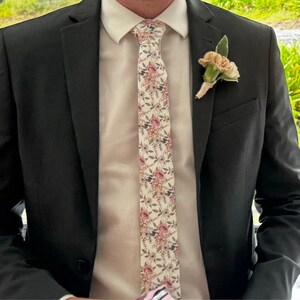 Neutral Mauve Floral Wedding Tie, Men’s Ties, Vintage Men’s Tie ...