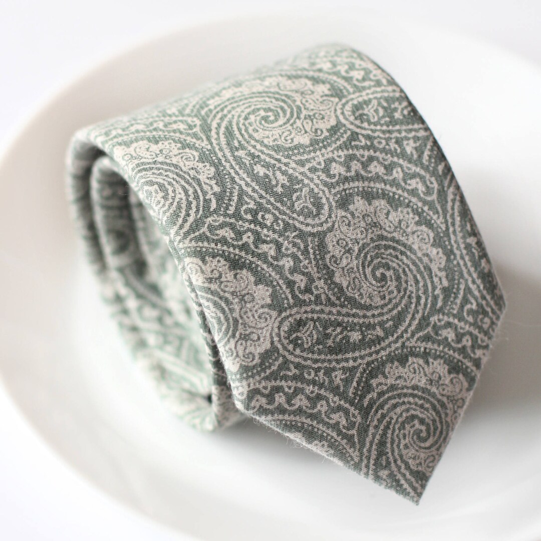 Dusty Sage Ties for Wedding, Wedding Ties, Mens Necktie for Groomsmen ...