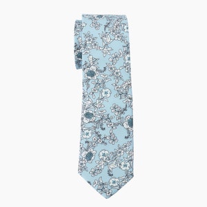 Light Blue 936 Floral Wedding Tie, Wedding Men’s Tie, Light Blue 936 ...