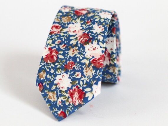 Steel Blue Floral Wedding Necktie Groomsmen Ties Steel Blue - Etsy