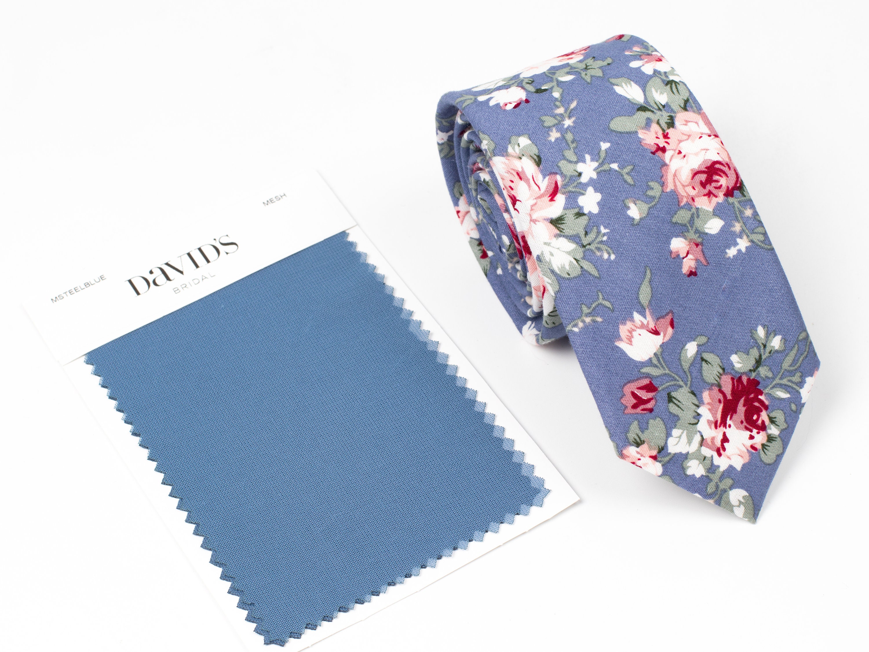 Msteelblue Necktie for Wedding Men's Floral Skinny | Etsy