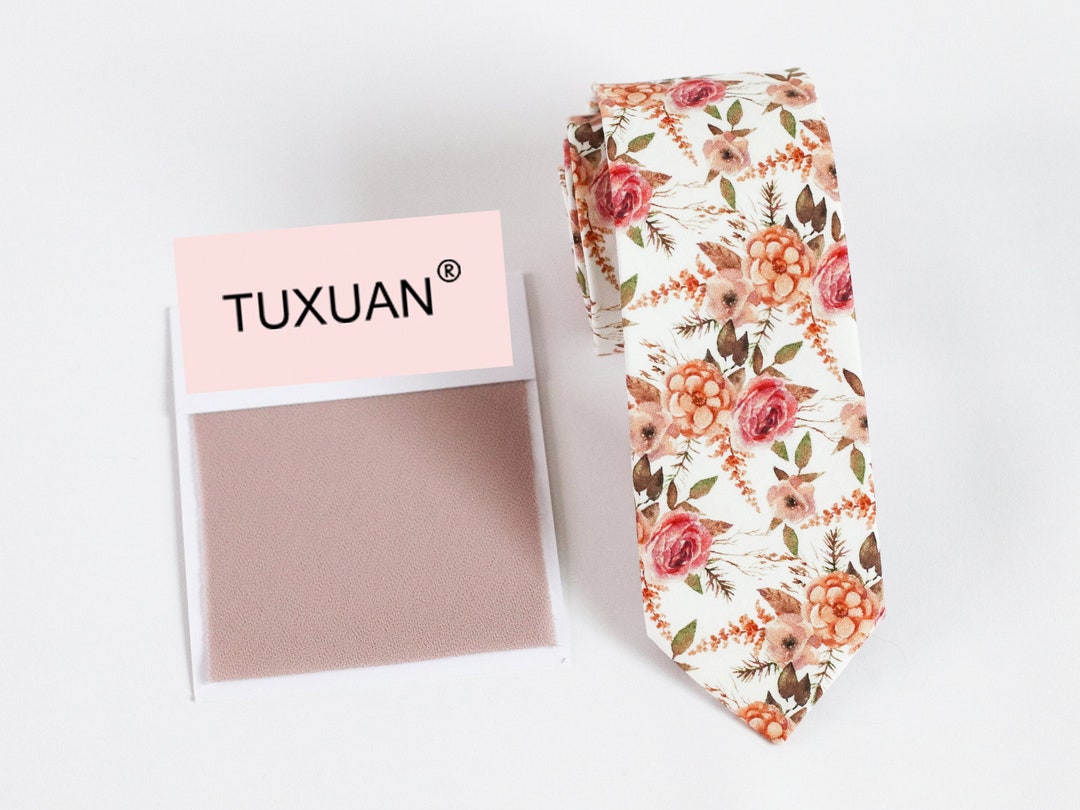 Neutral Mauve Floral Wedding Tie, Mens Ties, Vintage Mens Tie, Neutral ...