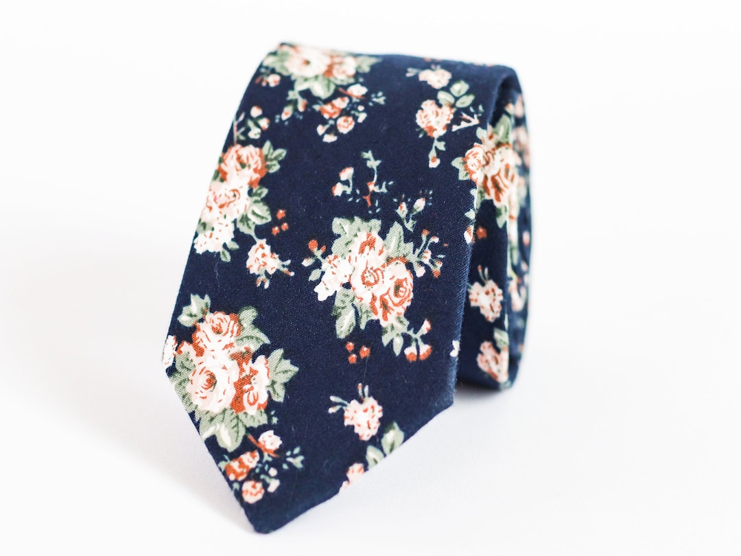 Navy Floral Mens Ties Wedding Mens Ties Pattern Mens Ties - Etsy