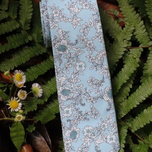 Light Blue 936 Floral Wedding Tie, Wedding Men’s Tie, Light Blue 936 ...