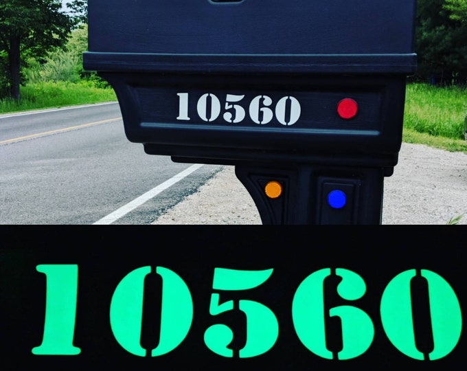 Set of 2 Glow-in-the-dark Mailbox Decals | Mailbox Numbers | Mailbox ...