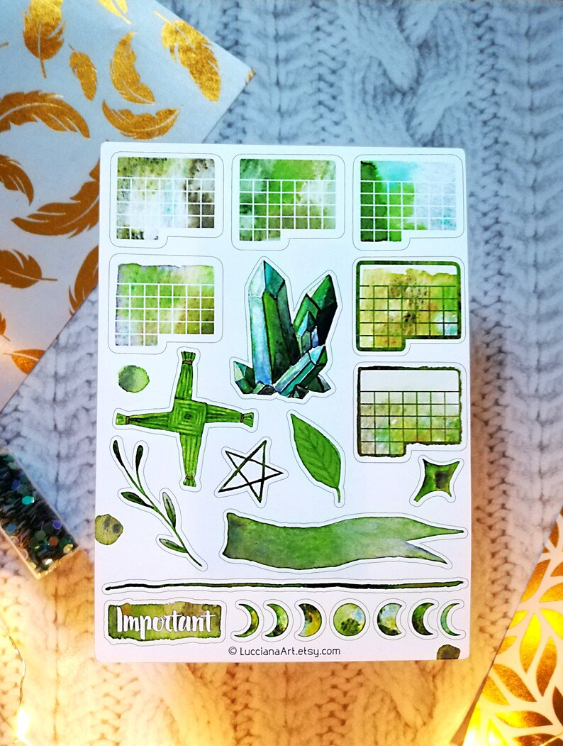 Stickersheets Wicca Watercolor Bullet Journal Stickers - Etsy