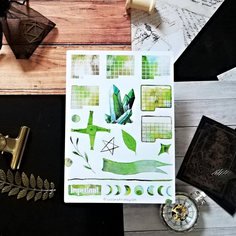 Stickersheets Wicca Watercolor Bullet Journal Stickers - Etsy