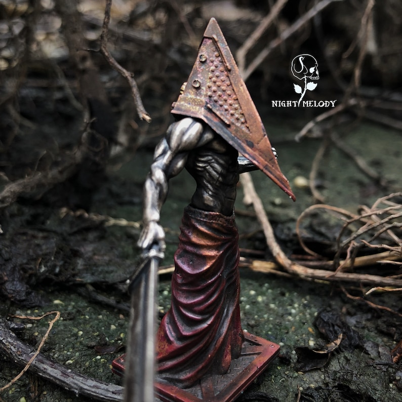 Silent hill pyramid head statue handmade with silver and | Etsy