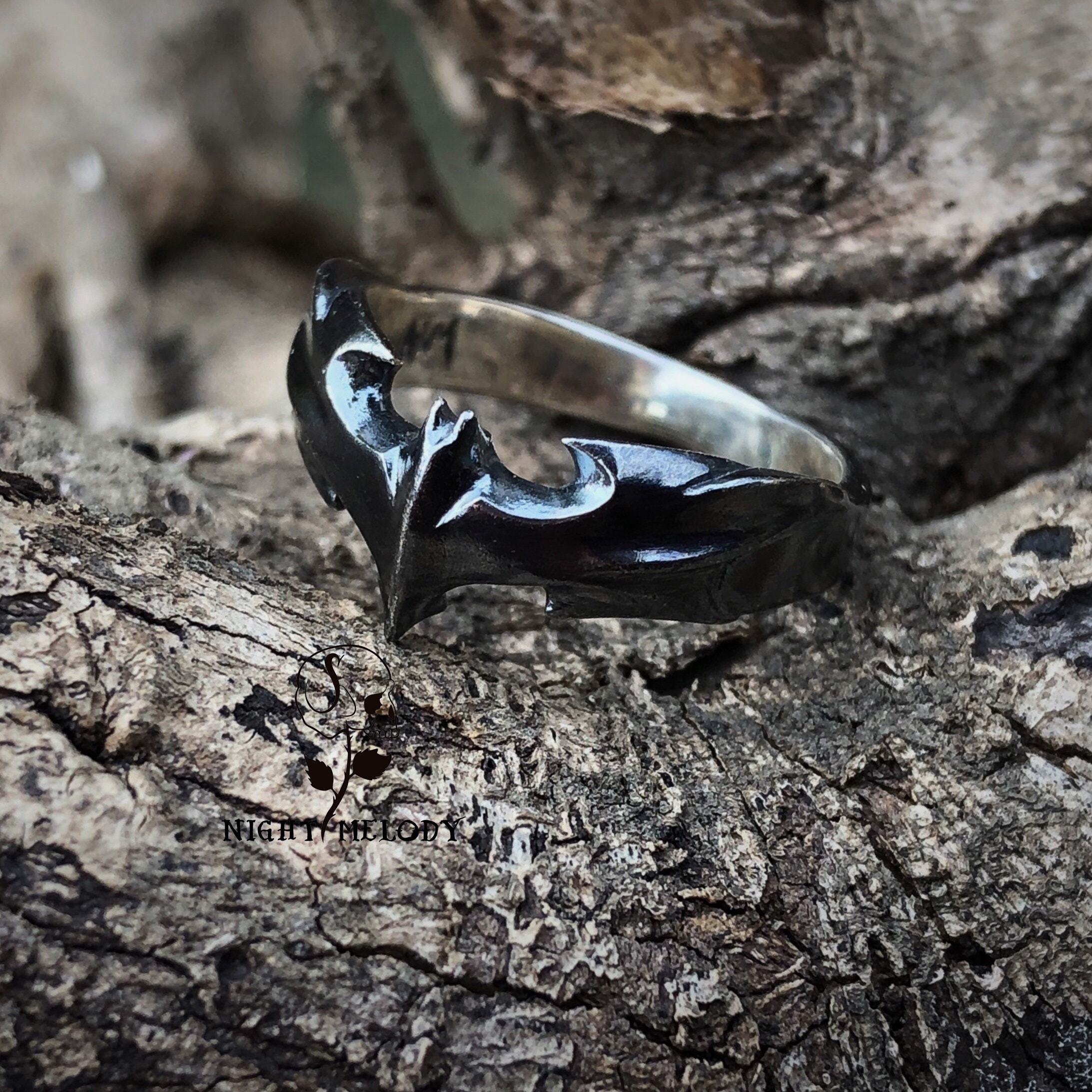 Dark knight batman sterling silver ring silver jewelry mens | Etsy