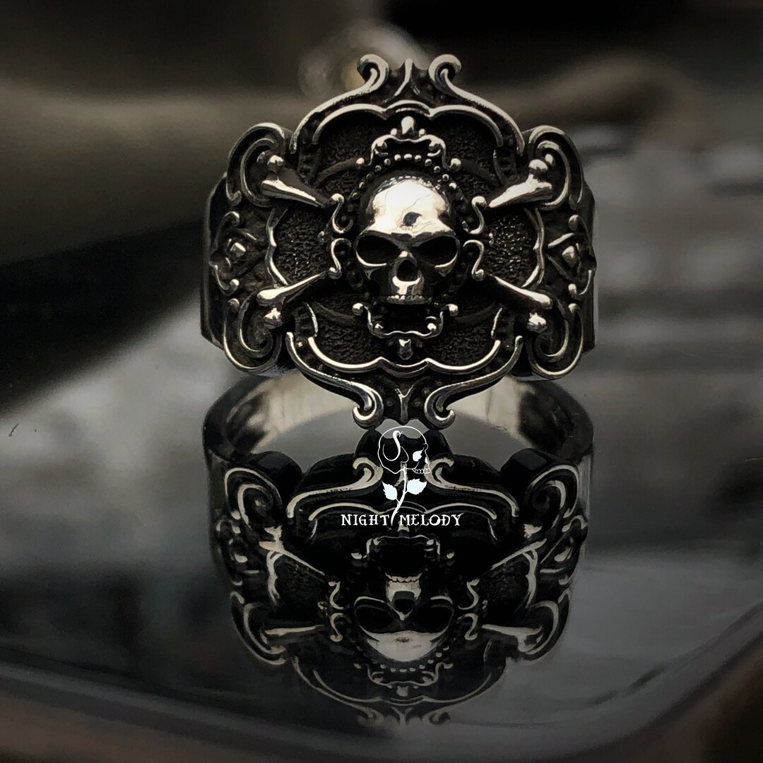 Gothic Skull Sterling Silver Ring Silver Jewelry Women's Ring Gothic ...