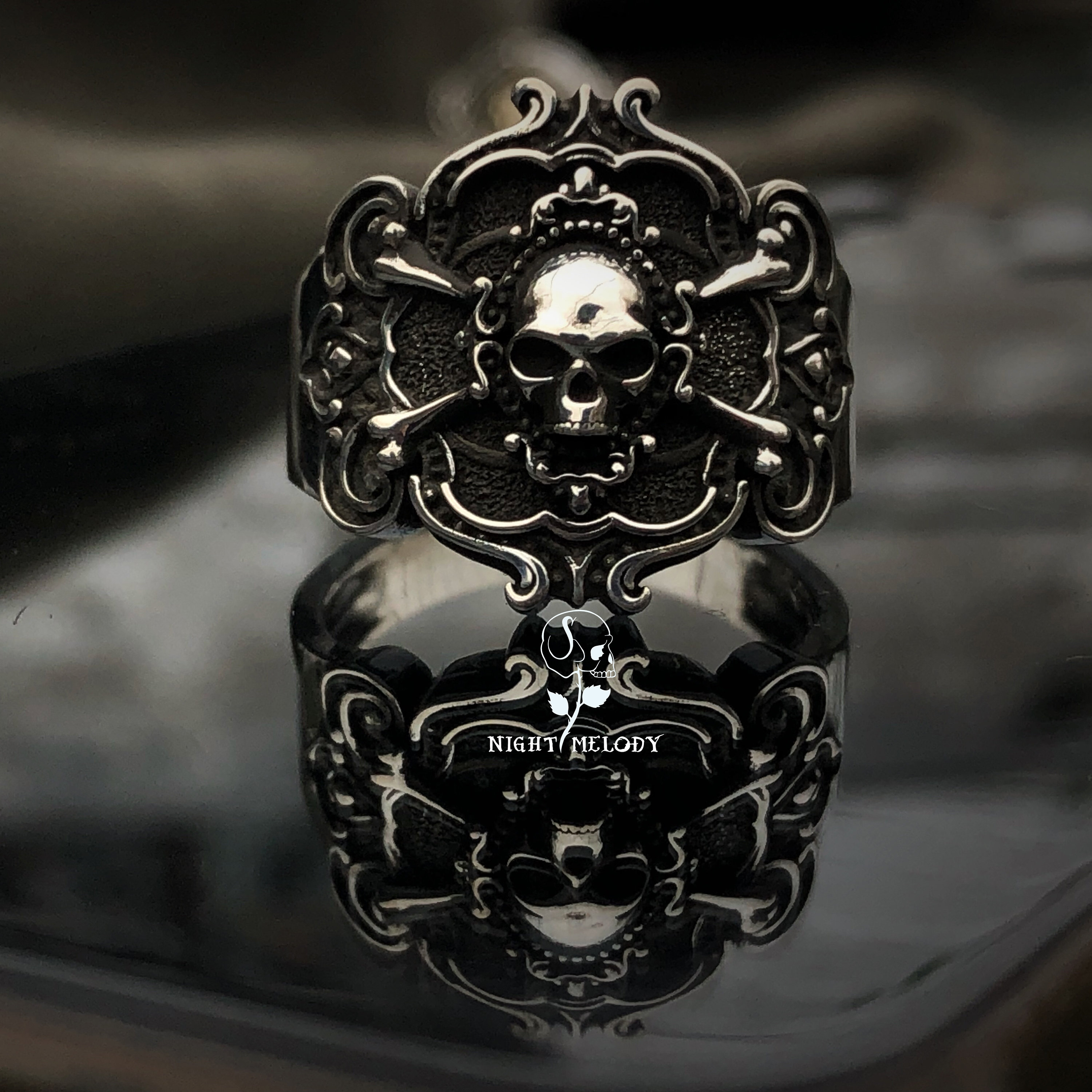 Gothic Skull Sterling Silver Ring Silver Jewelry Women's - Etsy