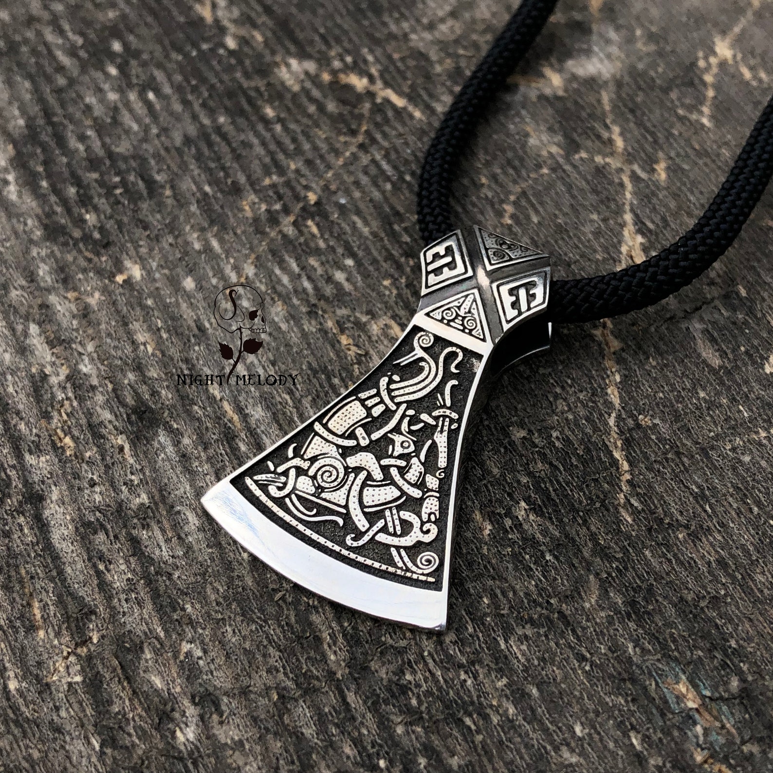 Viking Axe Pendant silver pendant silver jewelry mens pendant | Etsy