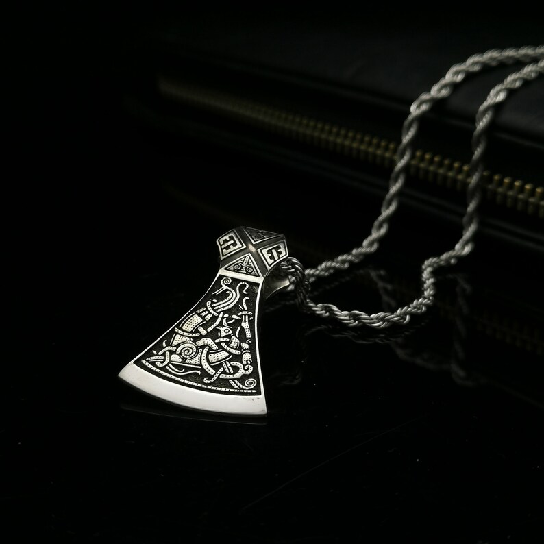 Viking Axe Pendant Silver Pendant Silver Jewelry Mens Pendant - Etsy