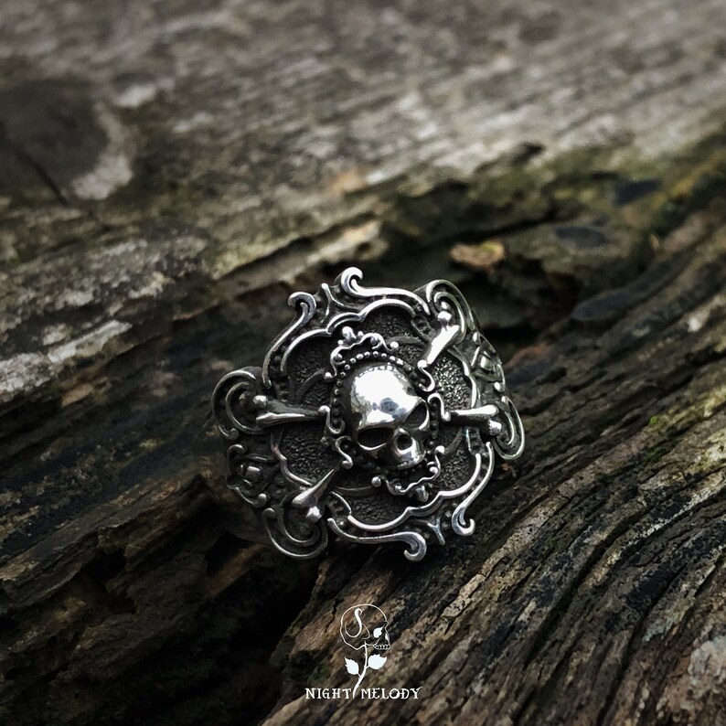 Gothic Skull Sterling Silver Ring Silver Jewelry Women's - Etsy