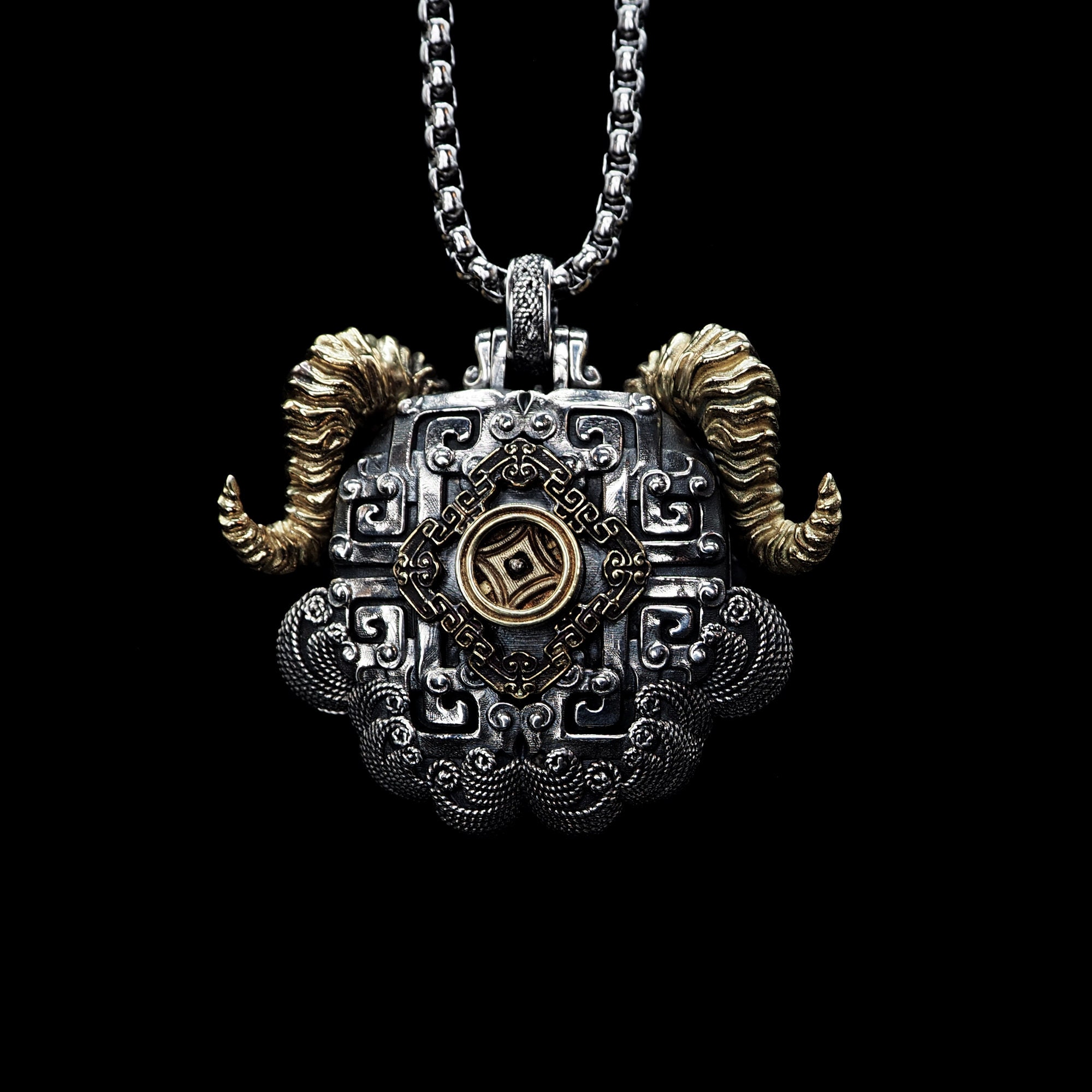 The Chinese Myth Animal Gluttony Pendant Silver Necklace Monster ...