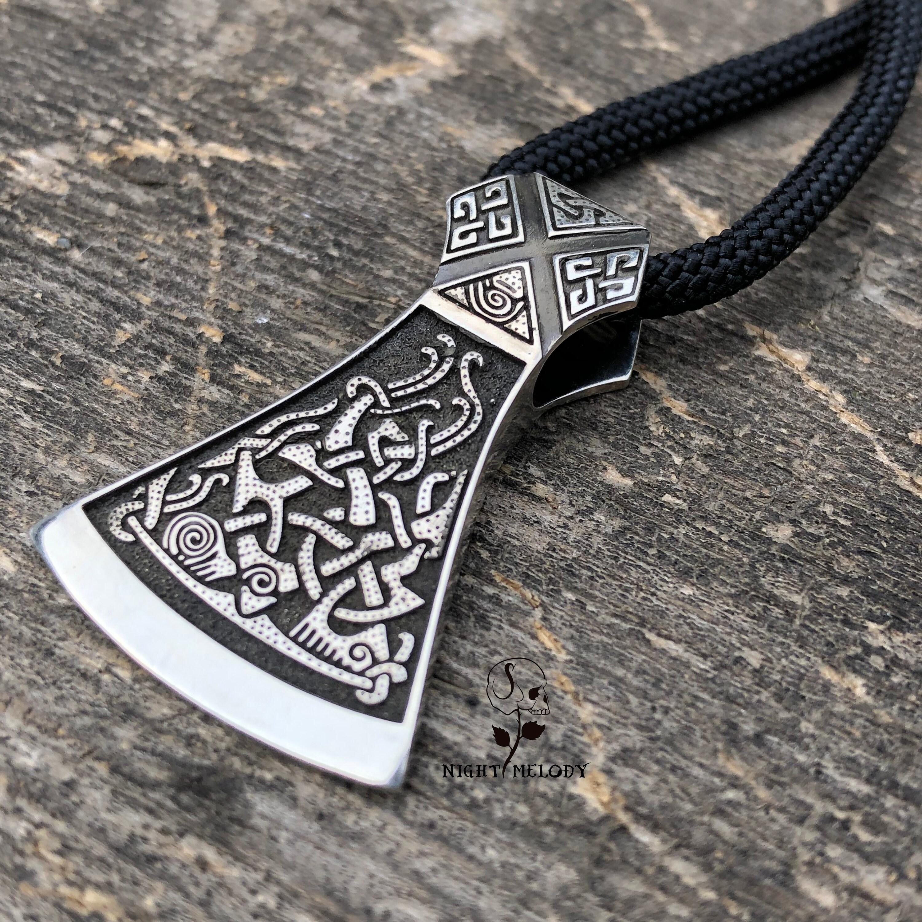 Viking Axe Pendant silver pendant silver jewelry mens pendant | Etsy