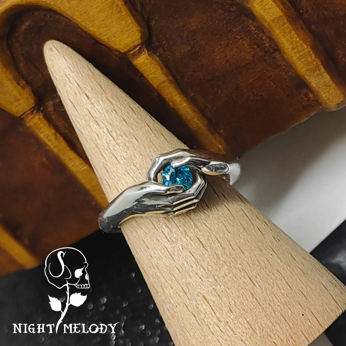 Gothic diamond sterling silver ring silver jewelry women's | Etsy