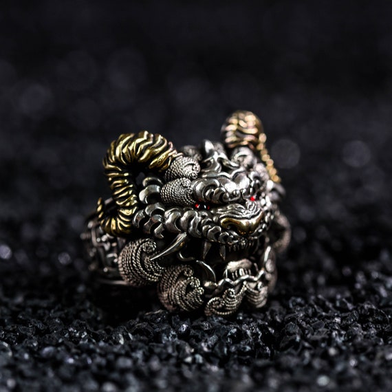 The Chinese Myth Animal Gluttony Ring Silver Ring Monster Ring - Etsy ...