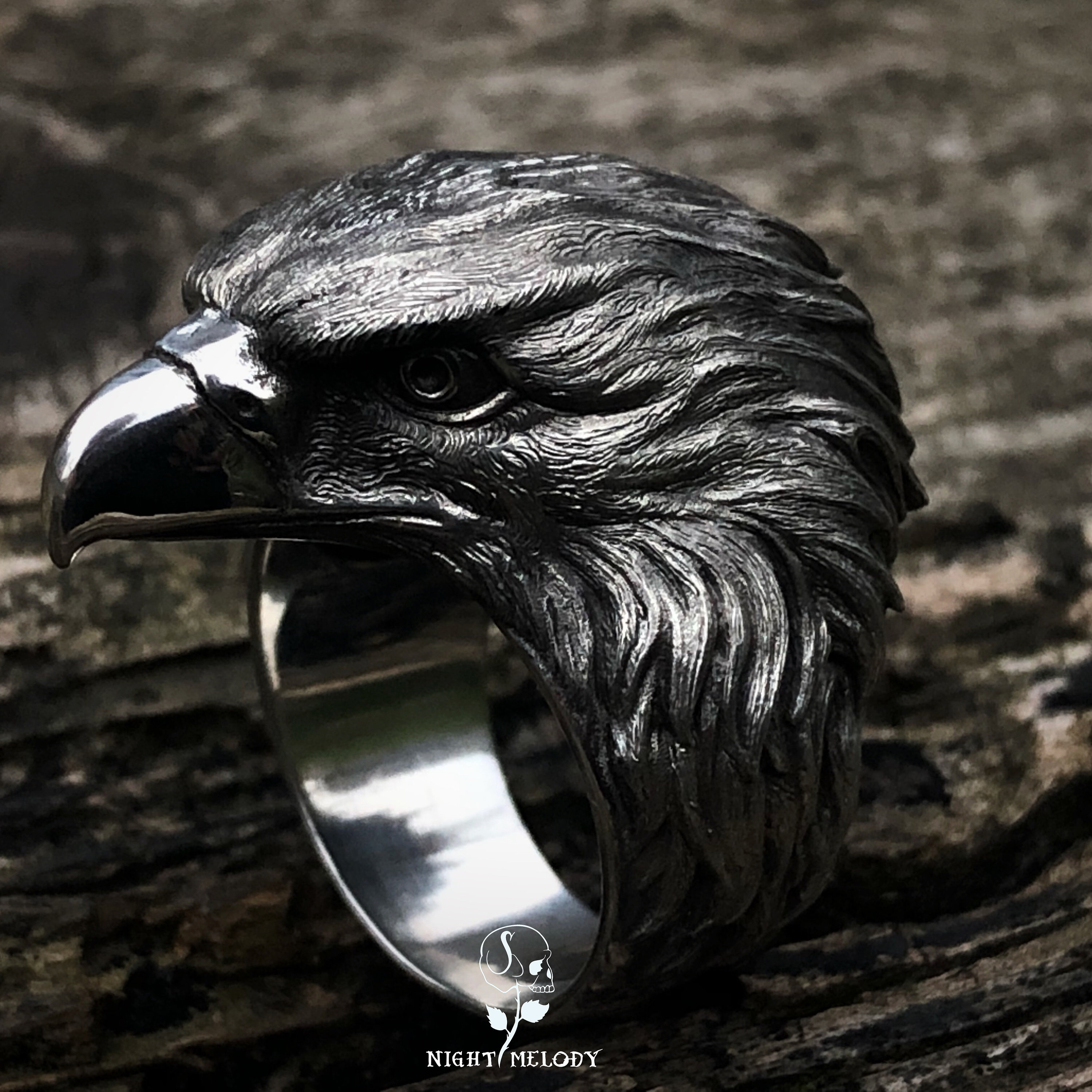 The eagle sterling silver ring silver jewelry mens ring eagle | Etsy
