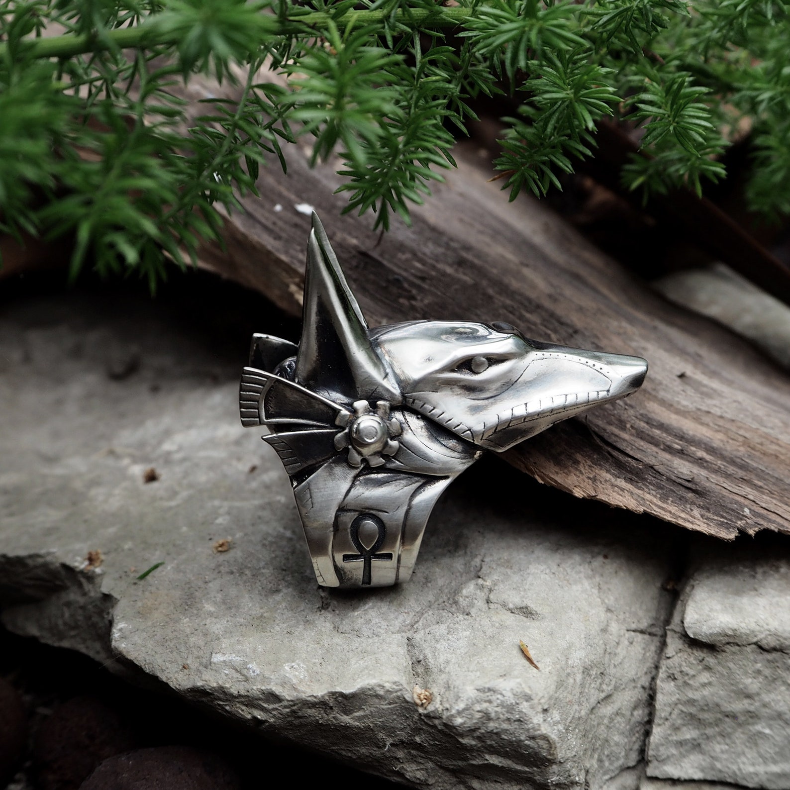 Anubis Sterling Silver Ring Silver Jewelry Men's Ring - Etsy